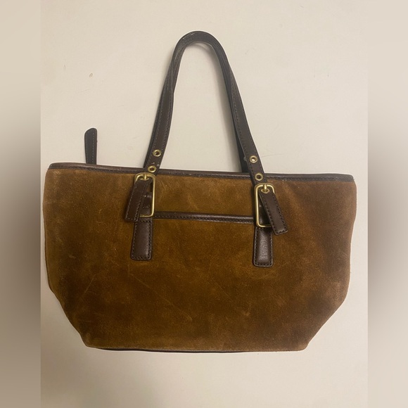 Coach | Bags | Vintage Coach Brown Suede Small Tote Bag 9866 | Poshmark